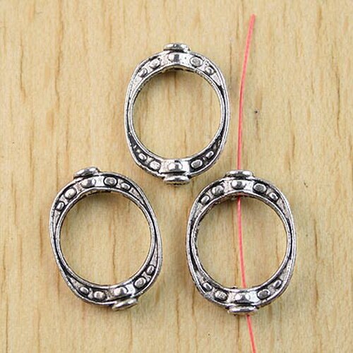 30 pcs tibetaans zilver crafted oval bead frame h0... – Grandado