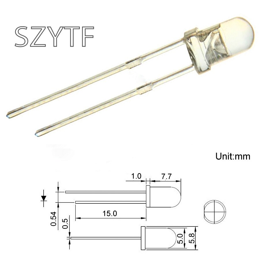 100pcs 5mm LED Warm Wit Transparant Ultra Heldere ... – Vicedeal