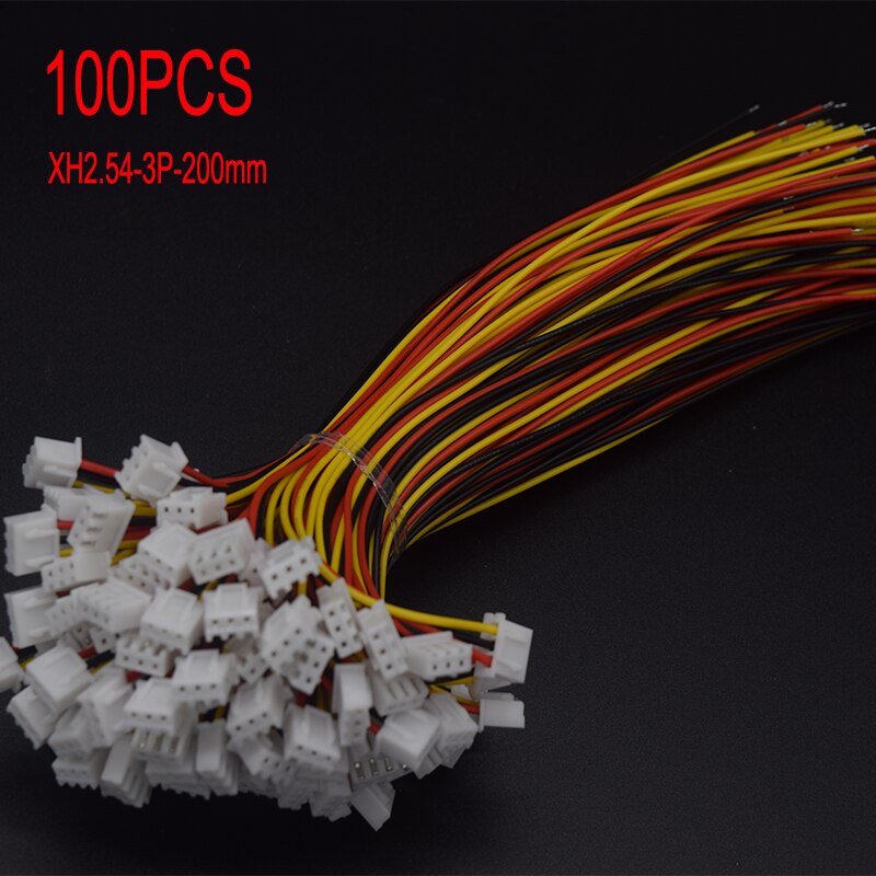 100 Pcs 26AWG Jst XH2.54 3 Pin Connector Plug Draa... – Grandado