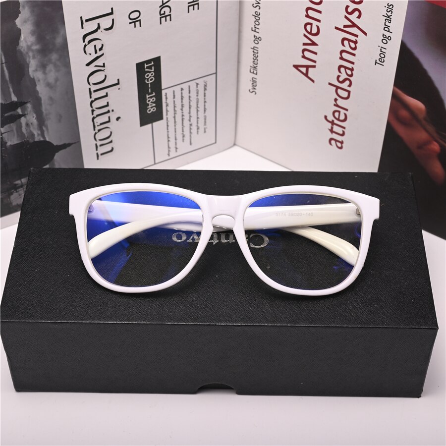 Cubojue White Eyeglasses Frames Women Male Glasses... – Grandado