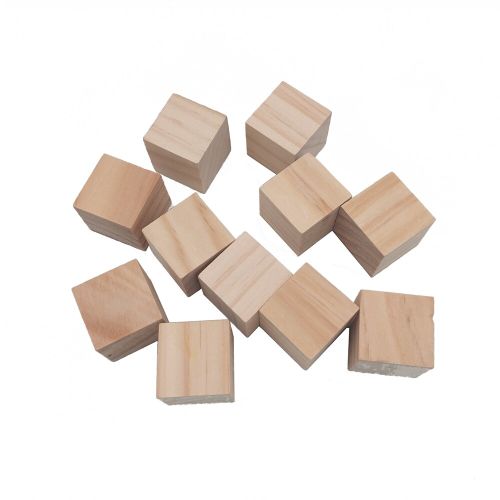 6pcs 30mm 1.18inch Natural Solid Cube Wooden Unfin... – Vicedeal
