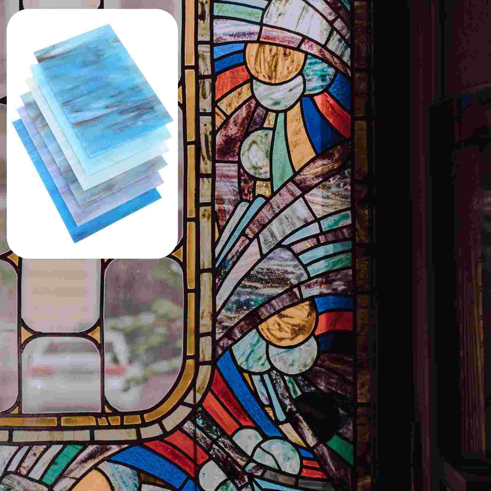 6Pcs Stained Glass Cathedral Assorted Decorative M... – Vicedeal
