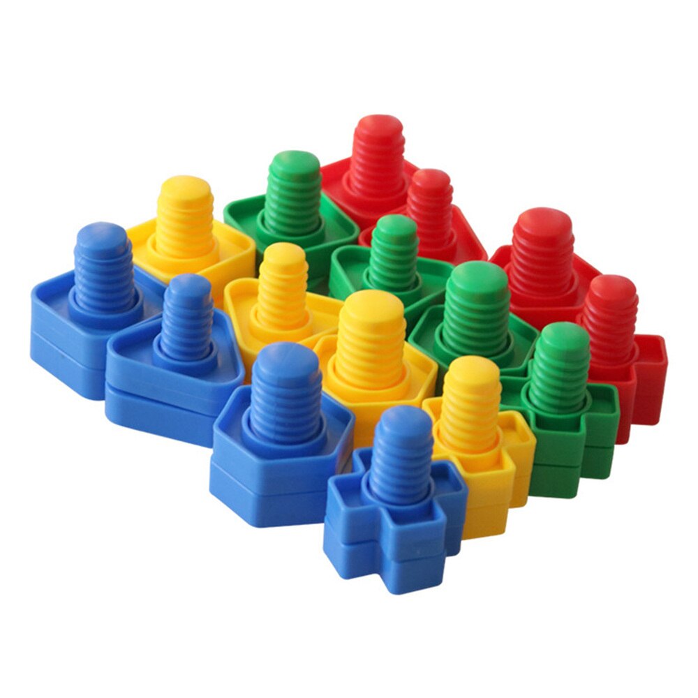 16 Pairs Plastic Colorful Screw Educational Toy Co... – Grandado
