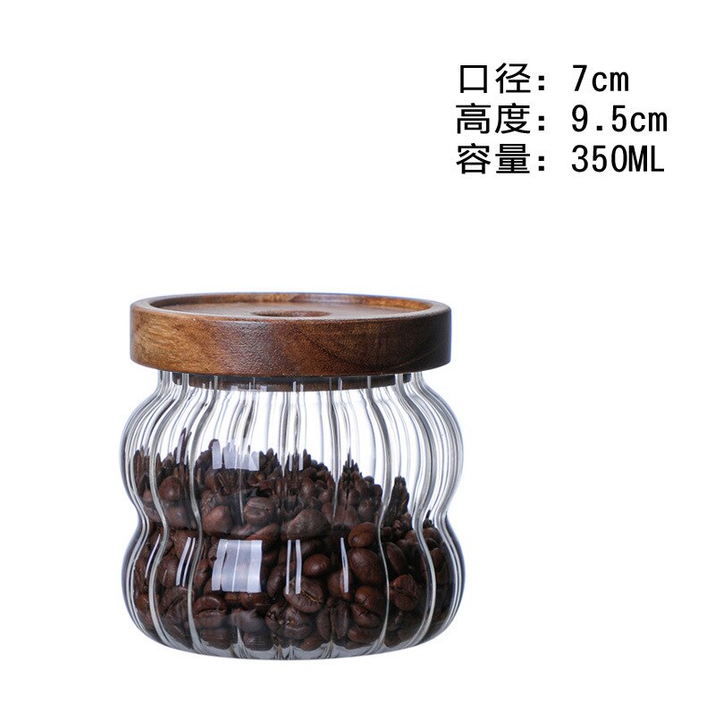 Curved Glass Storage Jar Sealed Bottle Coffee Bean... – Vicedeal