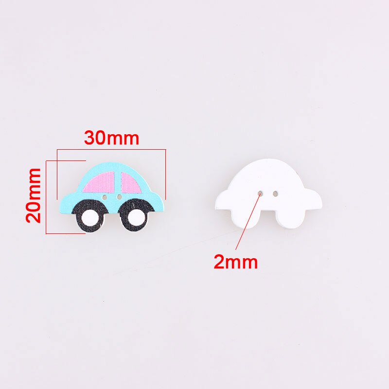 Car Buttons 2Hole Wooden Christmas Mixed Buttons D... – Grandado