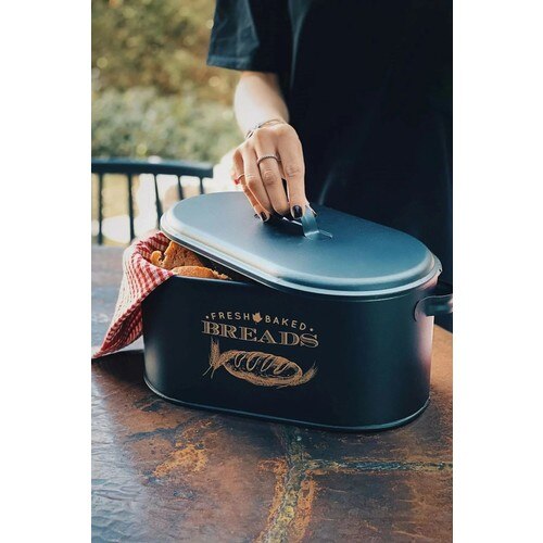 Yz Home Metal Clamshell Breadbox Bread Box Basket ... – Grandado