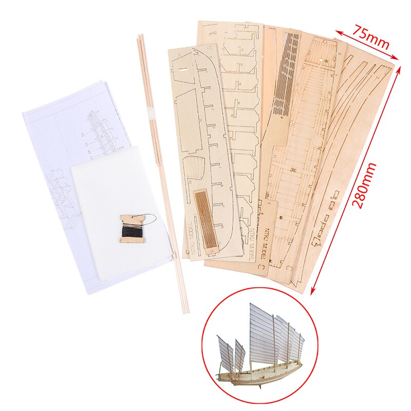 1 Set Chinese Sand Boat Wooden Assembly Model Kit ... – Grandado