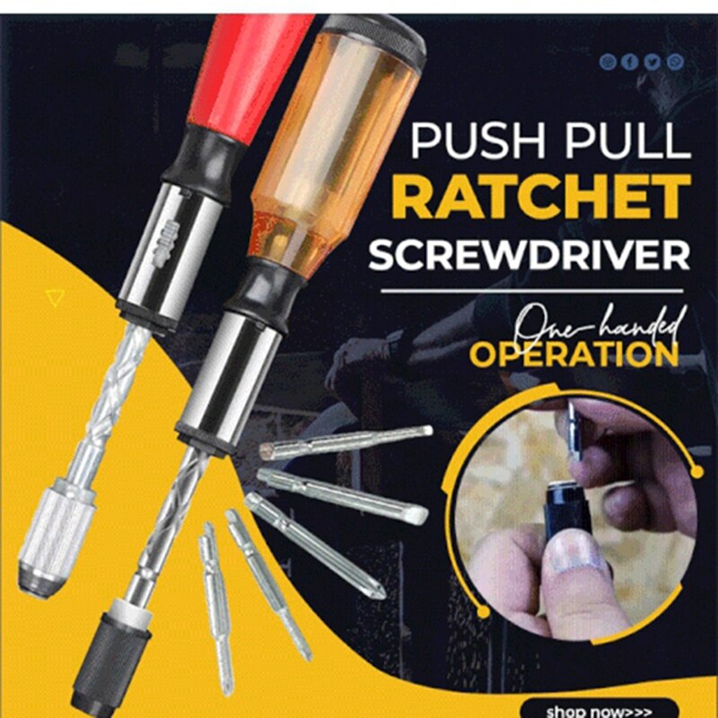 Push Pull Ratchet Screwdriver Set 5 in 1 Screwdriv... – Grandado