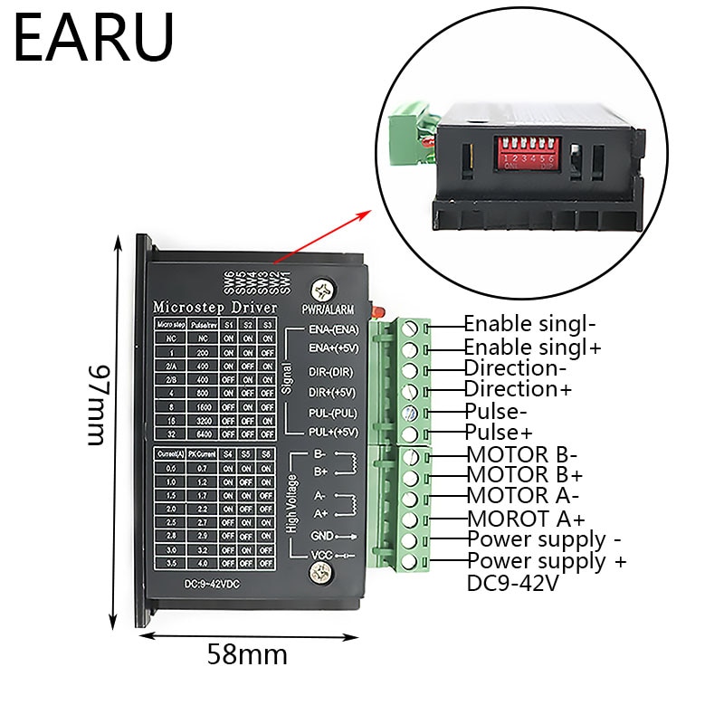 Stappenmotor Driver Microstep Driver Digitale Tb66 Grandado 