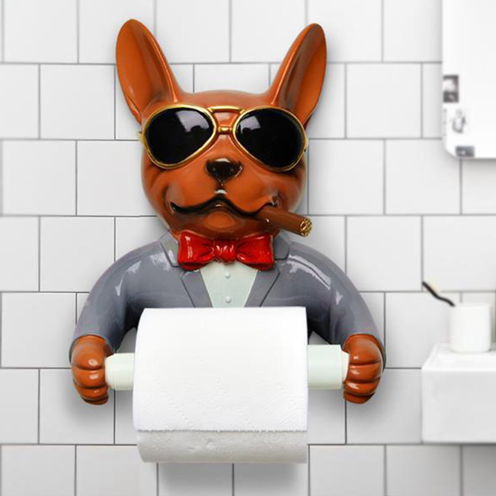 Bakke toiletpapirholder hund statue harpiks rulle ... – Grandado