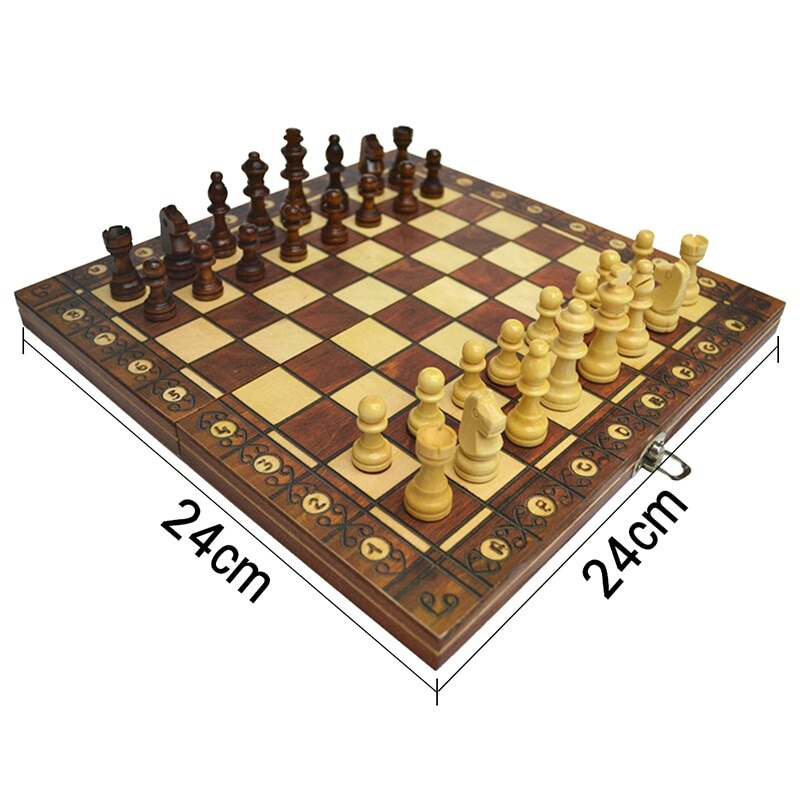 Magnetic Wooden Folding Chess Set with Felted Game... – Grandado