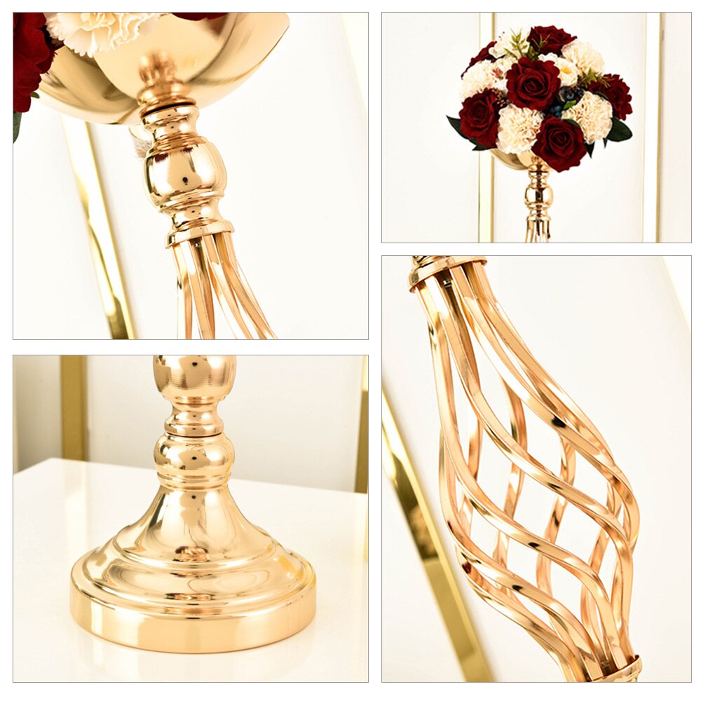 Gold Silver Candle Holders Metal Candlestick Flowe... – Vicedeal