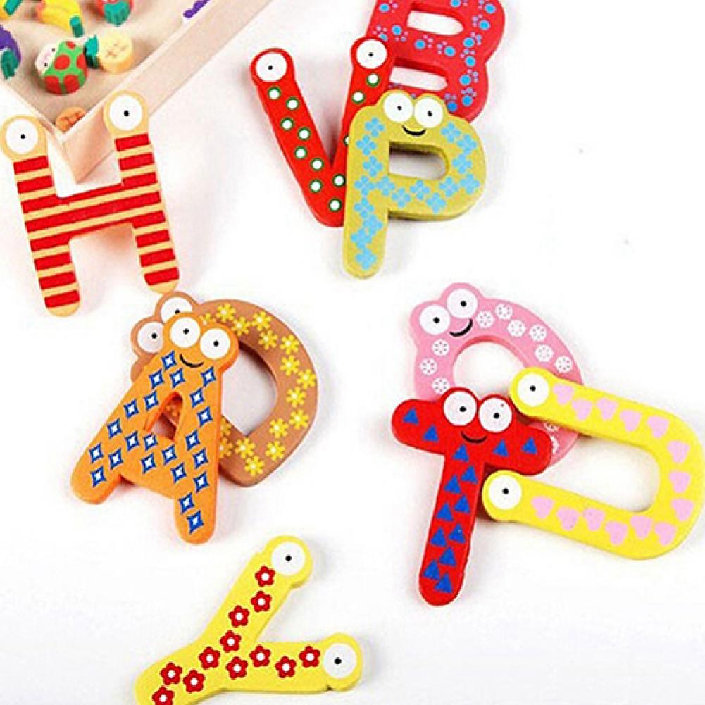 26 Alphabet Magnetic Letters A-Z Wooden Fridge Mag... – Grandado