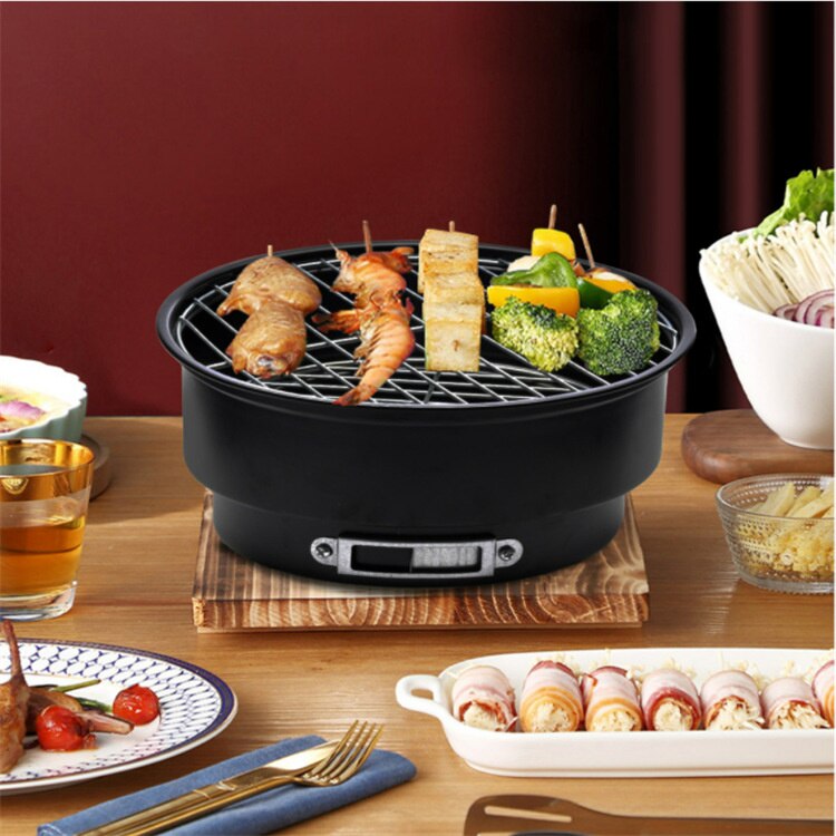 Portable Grill For BBQ Round Stainless Steel BBQ S... – Grandado