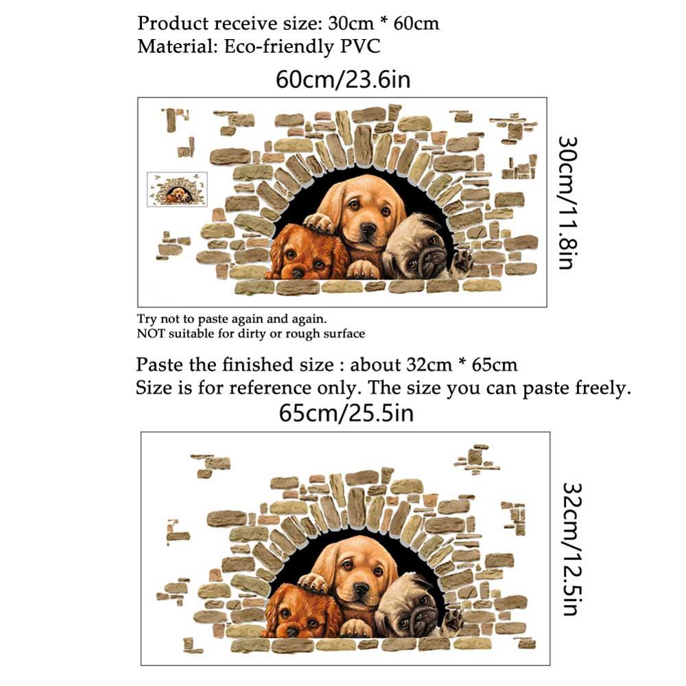 Cute three puppies Wall Stickers Bedroom living ro... – Grandado