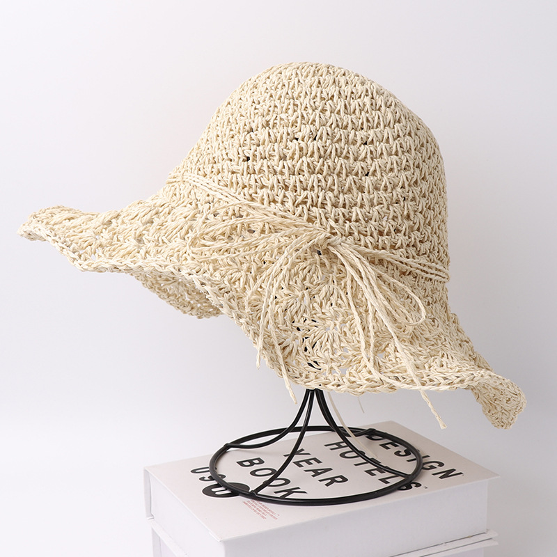 Strooien Hoed Dames Koreaanse Zomer Haak Hollow Bi... – Grandado
