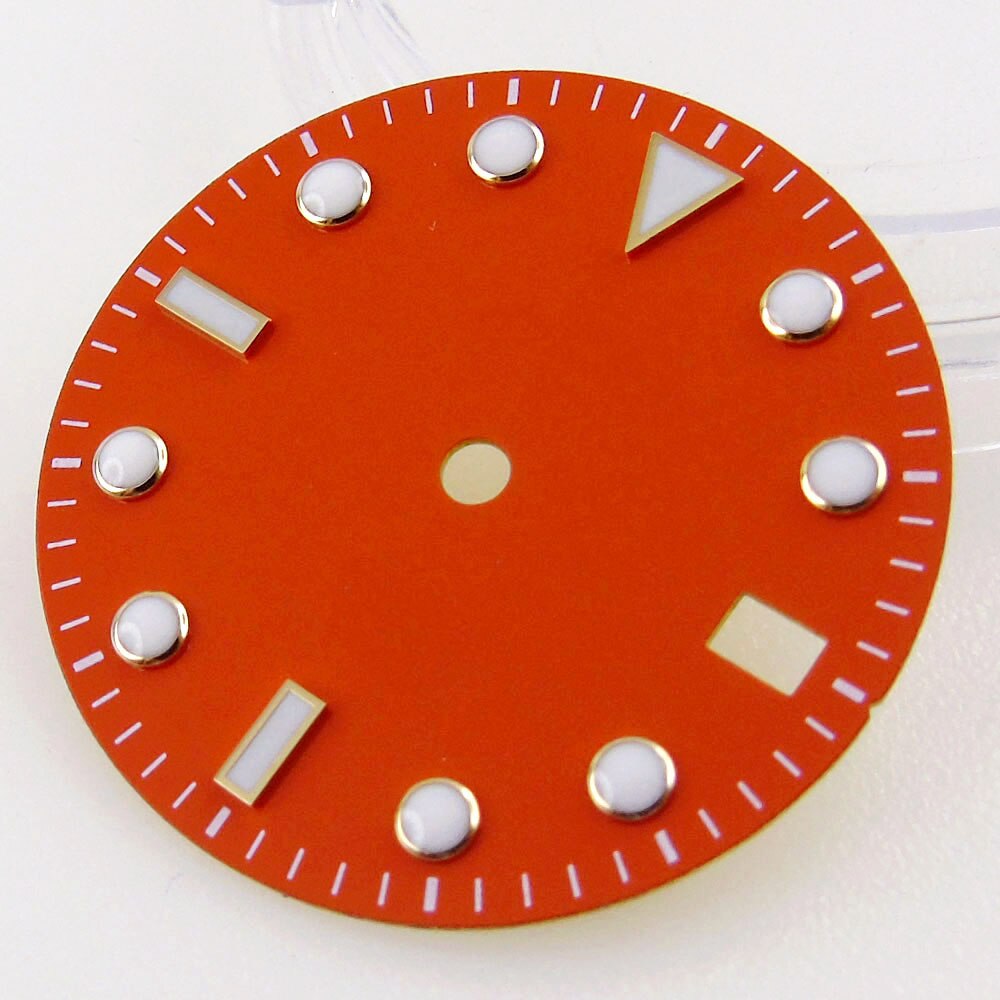 Bliger 28.5mm Orange Watch Dial Parts For NH35A Au... – Vicedeal