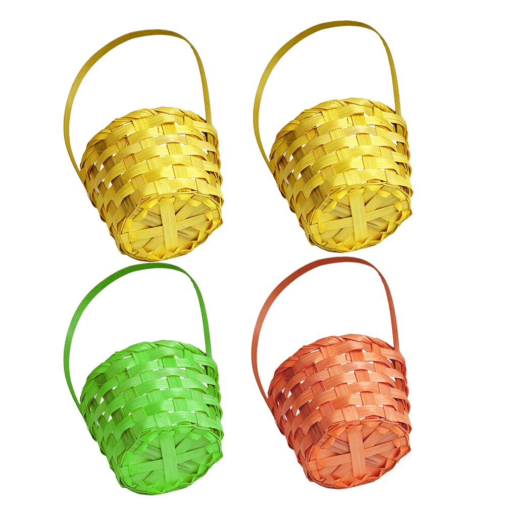 4 Pcs Easter Party Decors Mini Baskets Portable Ba... – Grandado