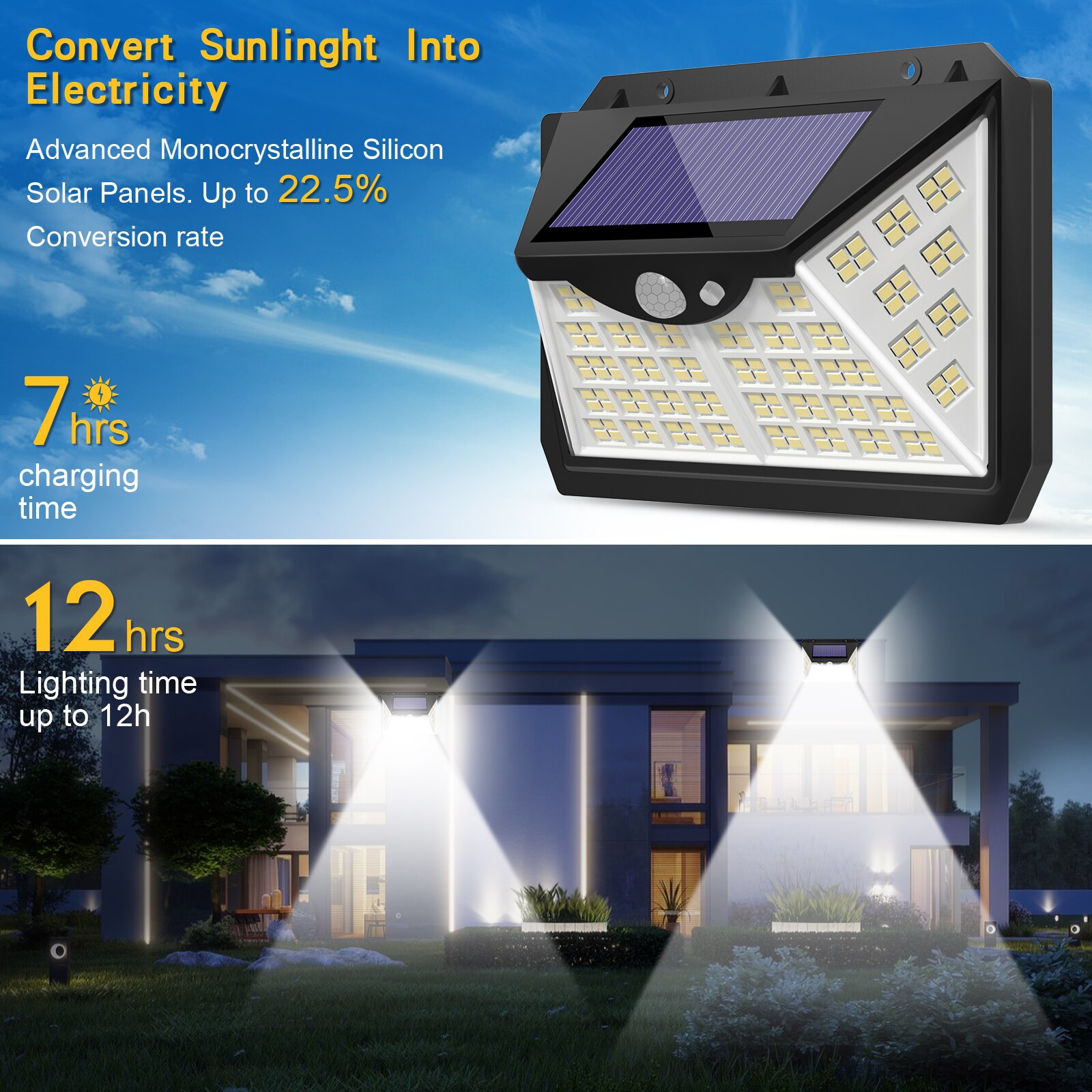 188 Led Solar Light Outdoor 4 Modi Solar Lamp Aang... – Vicedeal