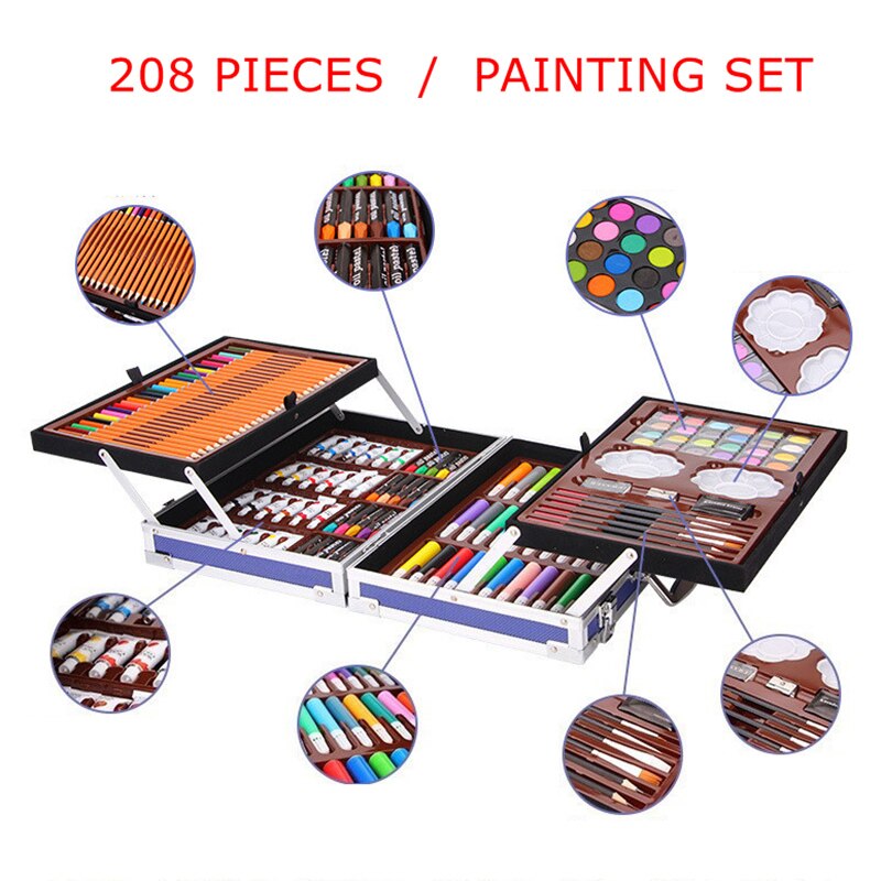 Draagbare Dubbele aluminium doos schilderij set aq... – Vicedeal