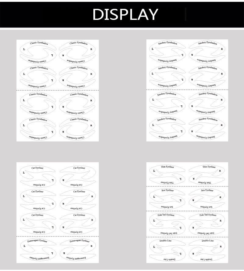 4 PCS Eye Makeup Quick Eyeliner Eyeshadow Stencil Stickies Lazy Useful ...