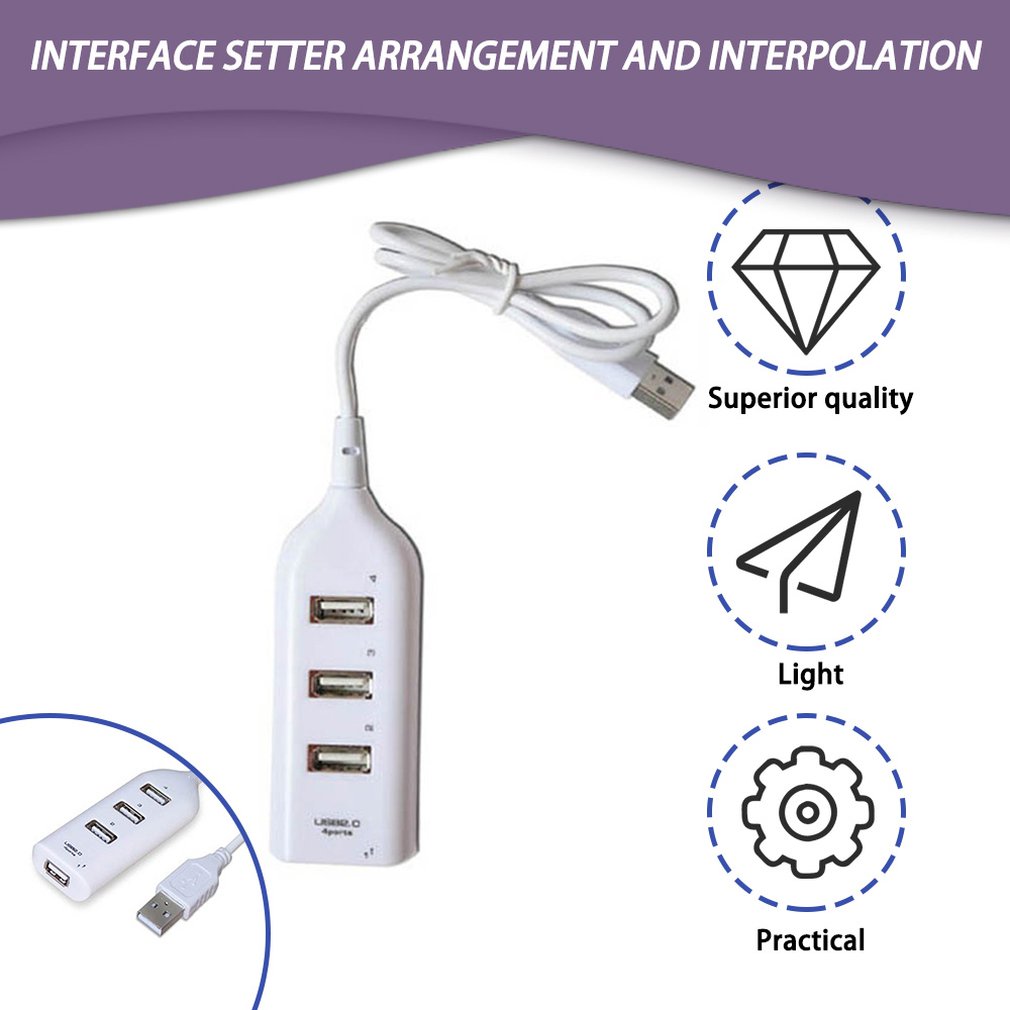 4 ports High Speed HUBs Hi-Speed 4 Port USB 2.0 Mu... – Grandado