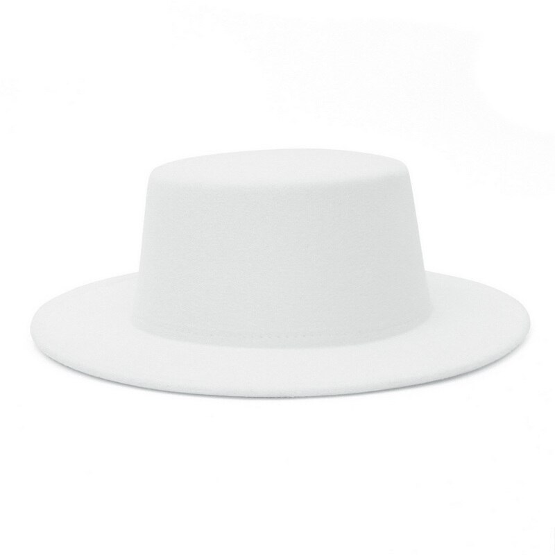 Winter Autumn Top Jazz Hat Women White Fedoras Lad... – Grandado