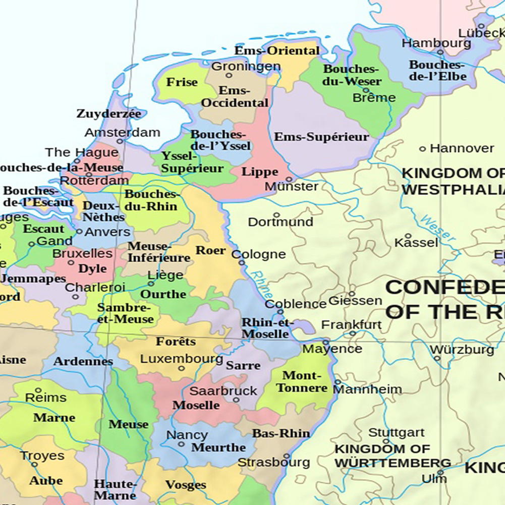 90*60cm 1812 Political Map of The France In French... – Grandado