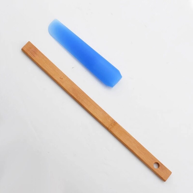 1Pcs Bamboo Handle Blue Silicone Spatula Non-stick... – Vicedeal