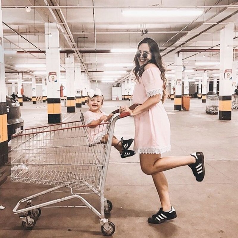 Mother Daughter Dresses Family Lace Mini Dress Mat... – Grandado