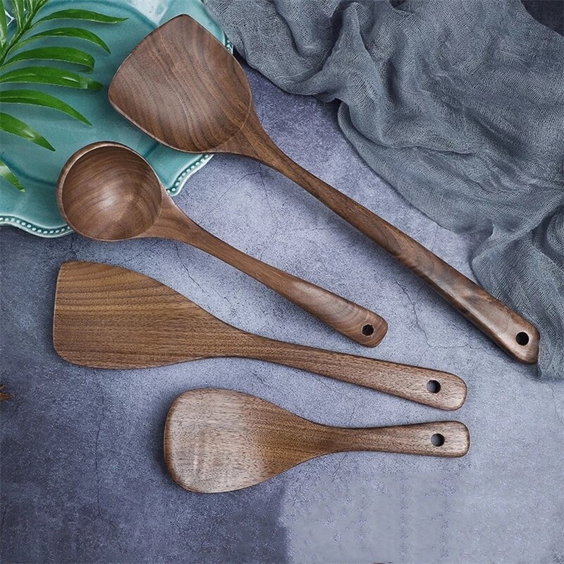 Non-stick Spatula Black Walnut Wood Dessert Tea Co... – Grandado