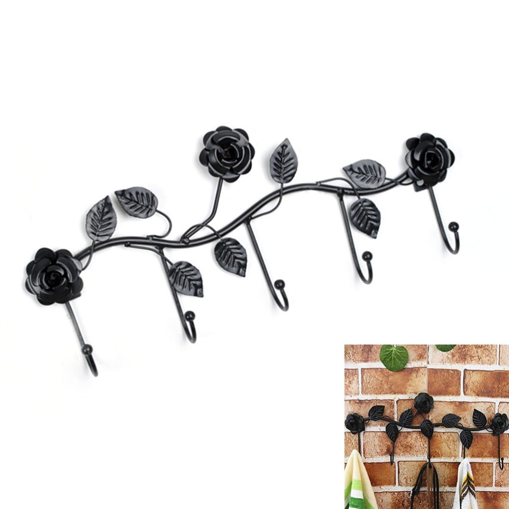 Iron Hook Rack with 5 Hooks Bathroom Over the Door... – Grandado