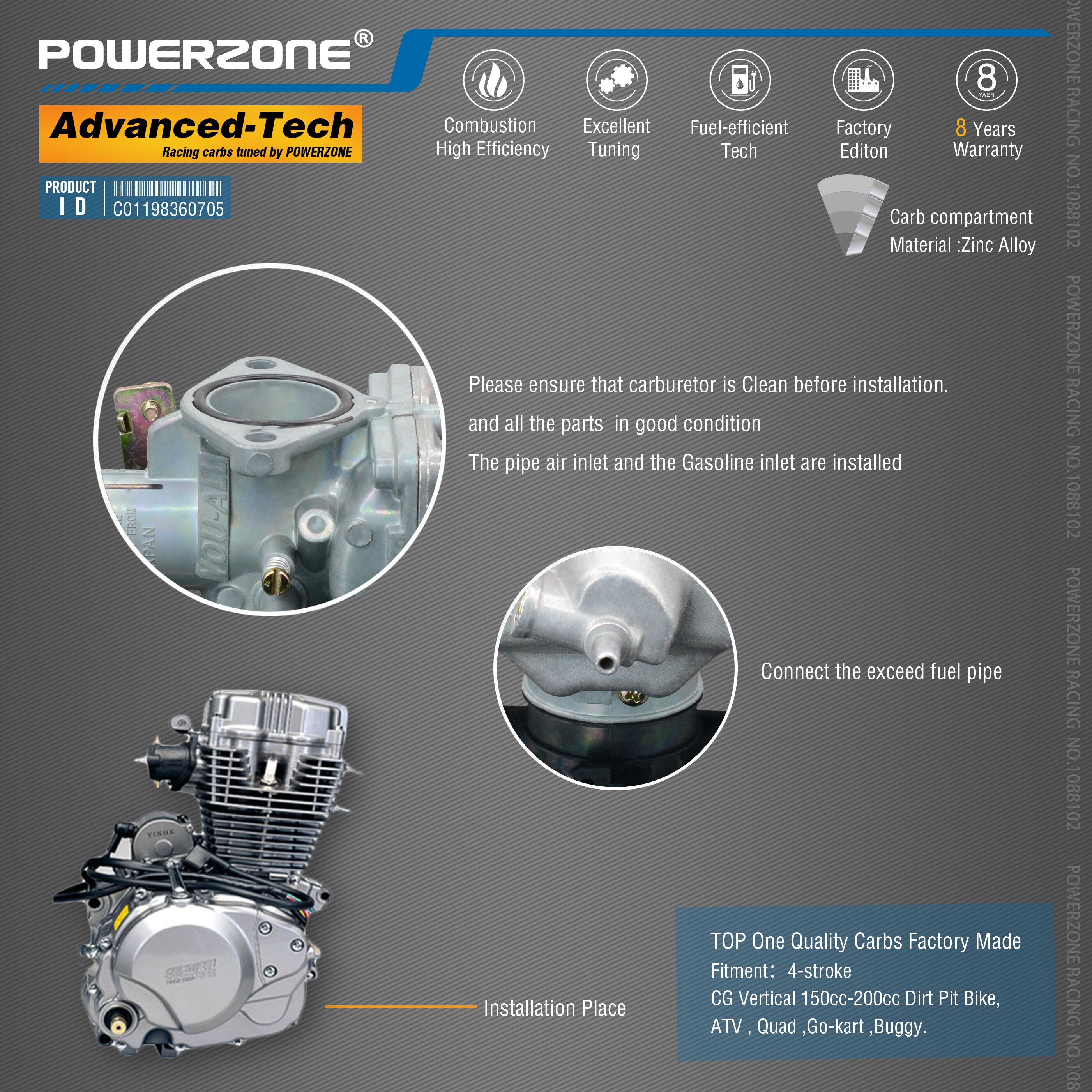 Powerzone Carburateur PZ27B 27mm CVK Accelerator P... – Grandado