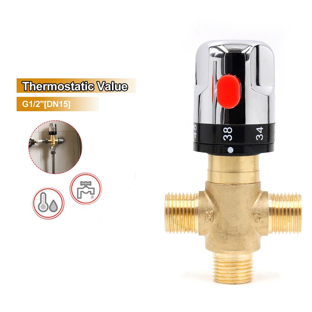 Brass Pipe Thermostat Faucet Thermostatic Mixing V... – Vicedeal