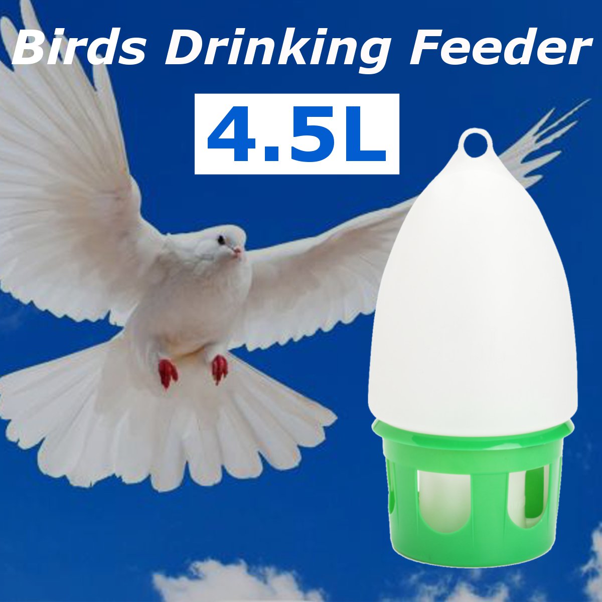 Pet Bird Water Drinker Feeder 4.5L Pigeon Handle P... – Grandado