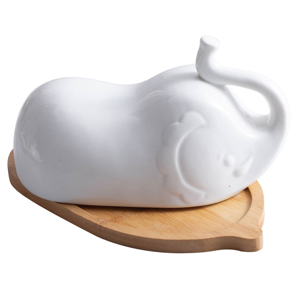 Elephant Shape Butter Dish with Ceramic Lid Simple... – Grandado