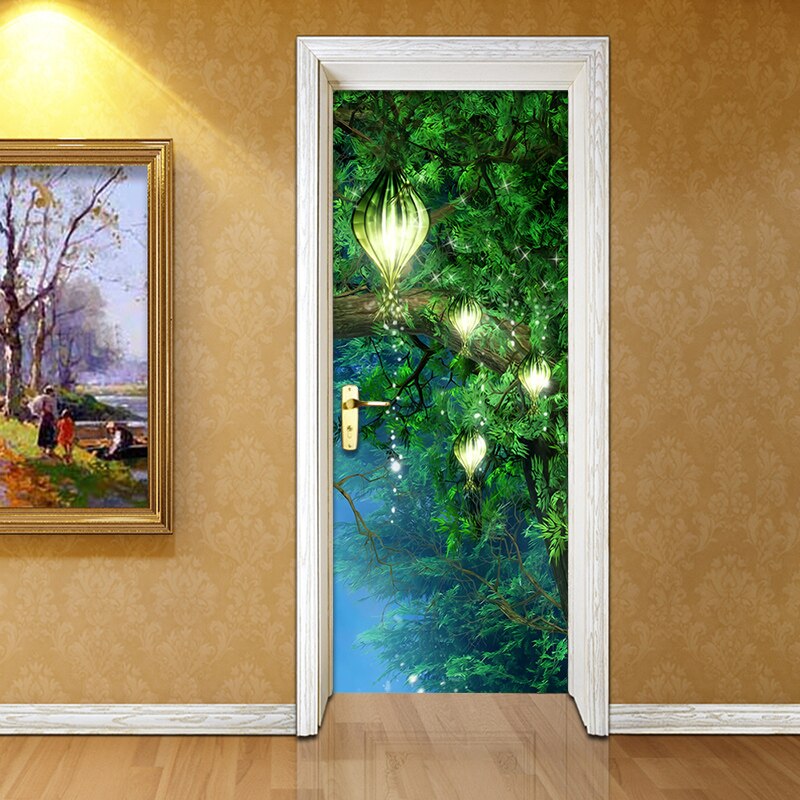 3D Dream Green Forest Landscape Door Sticker Livin... – Vicedeal