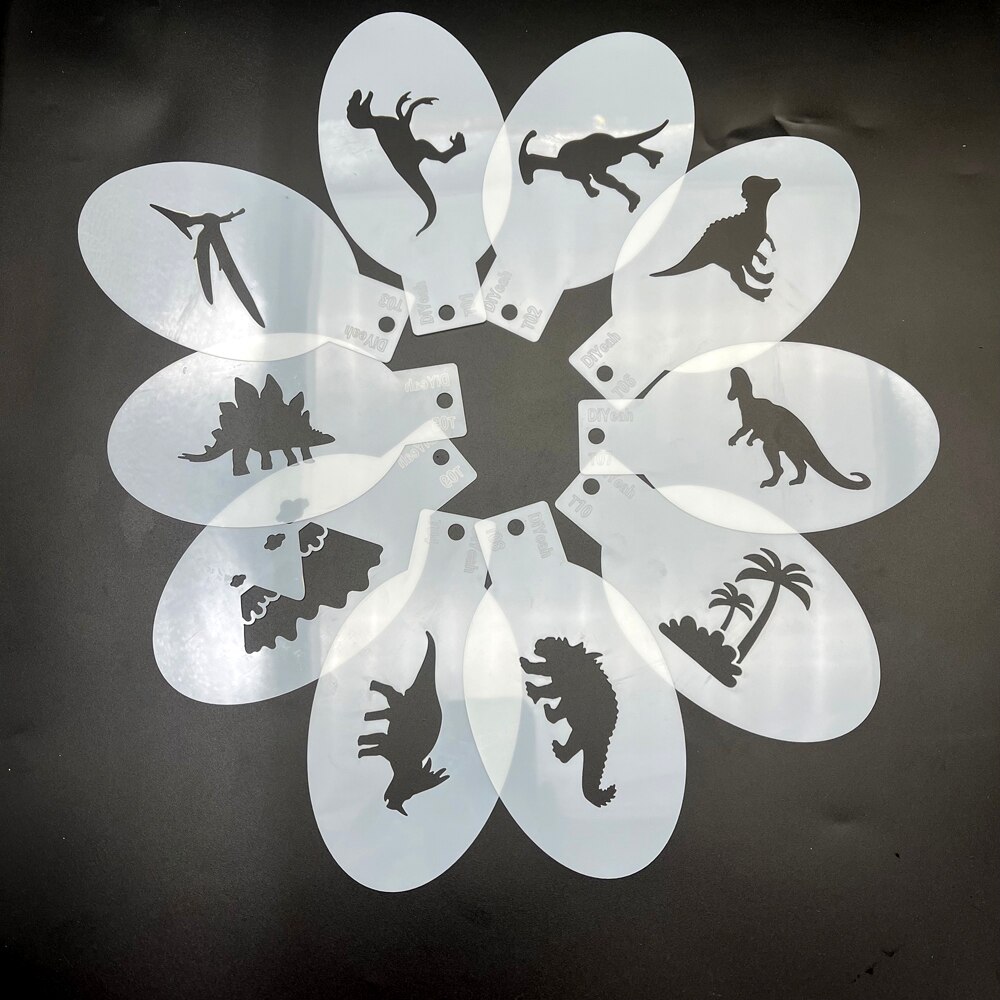 10PCS Face Painting Stencils Dinosaur Volcano Erup... – Grandado