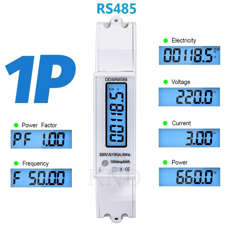 RS485 220V/230V 5(100A) 50/60Hz Din Rail Single Ph... – Vicedeal