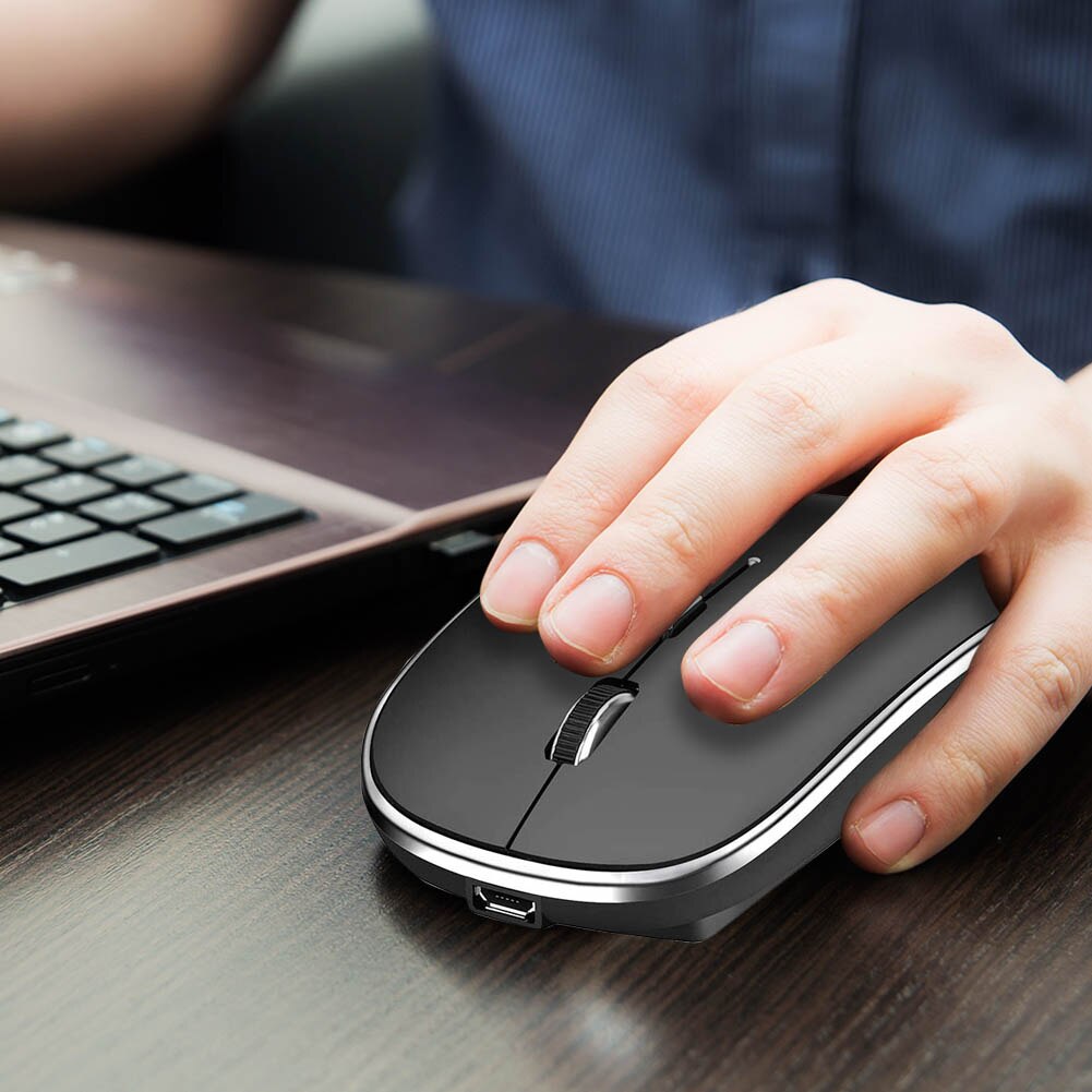 Silent Ergonomic Wireless Mouse with 2.4GHz USB Re... – Grandado