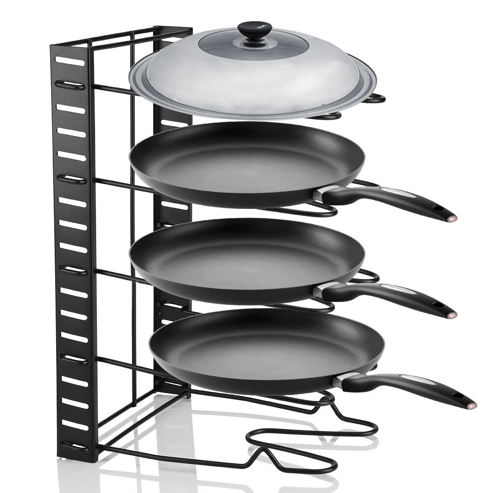 5 Tiers Pot Frying Pan Lid Storage Rack Organizer ... – Grandado