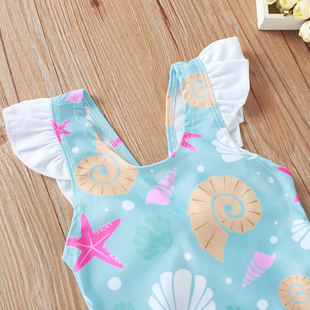 Cartoon Shell Starfish Kids Girl Swimsuit Baby Gir... – Grandado