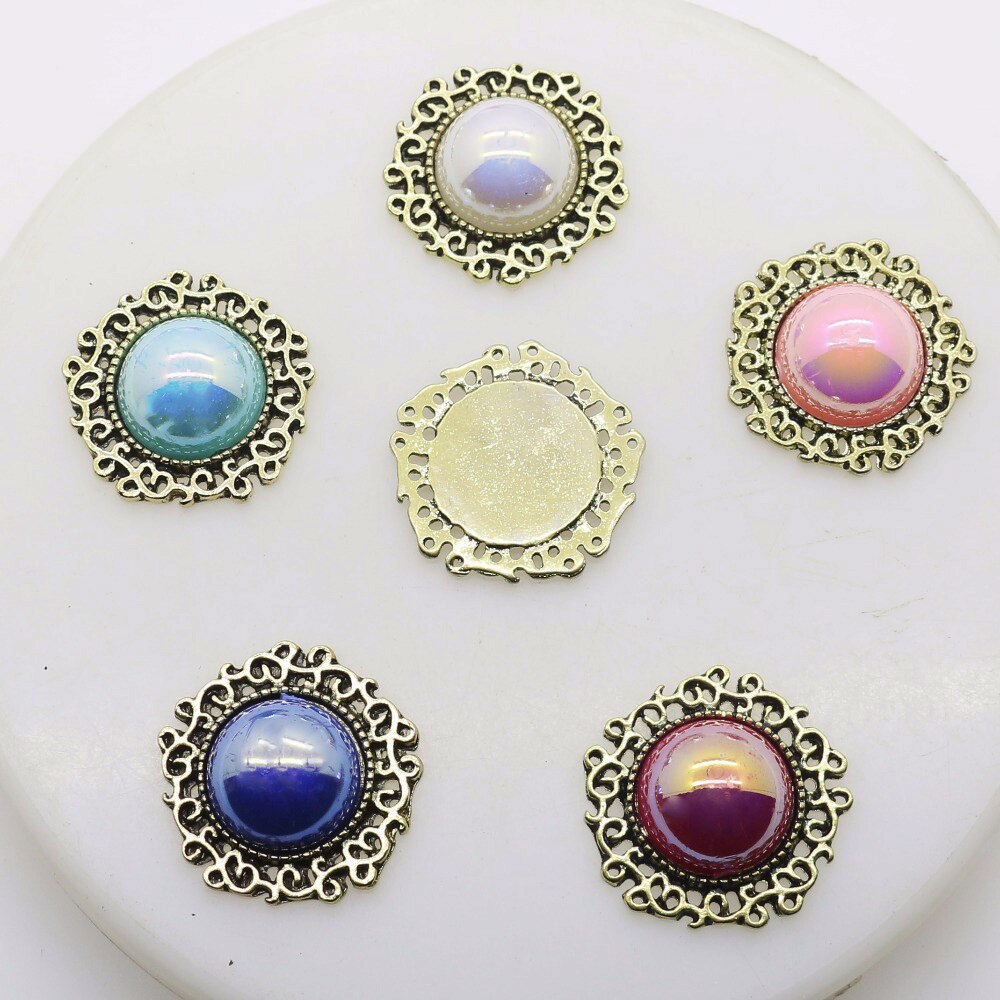 20mm (inner) Metal buttons 10pcs Shiny Pearl butto... – Grandado