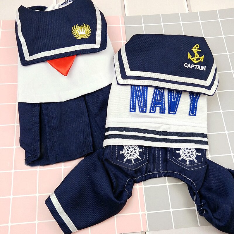 Zomer Jurk Jumpsuit Sailor Uniform Hond Kleren Mar... – Vicedeal