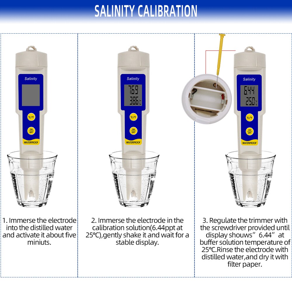 Digital Salinity Tester Salt Meter 2 in1 Temp Sali... – Vicedeal