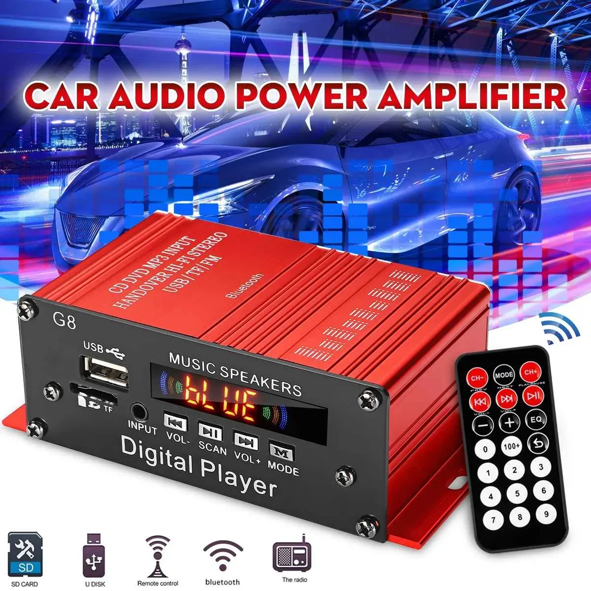 12V 200W 2CH Mini Digital bluetooth HIFI Audio Pow... – Vicedeal