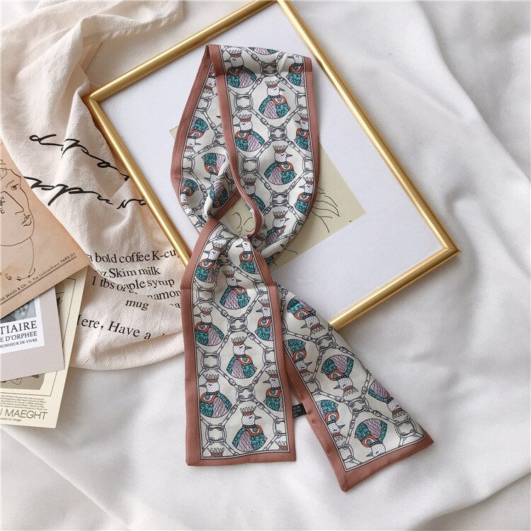Small silk like scarf lady spring and autumn corne... – Grandado