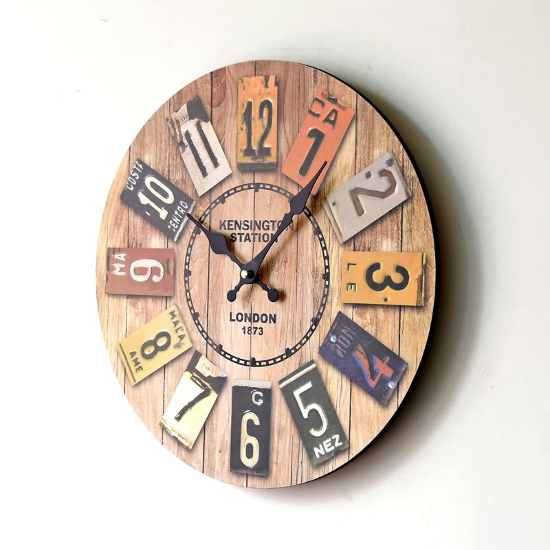 solid wood continental American retro wall clock c... – Grandado