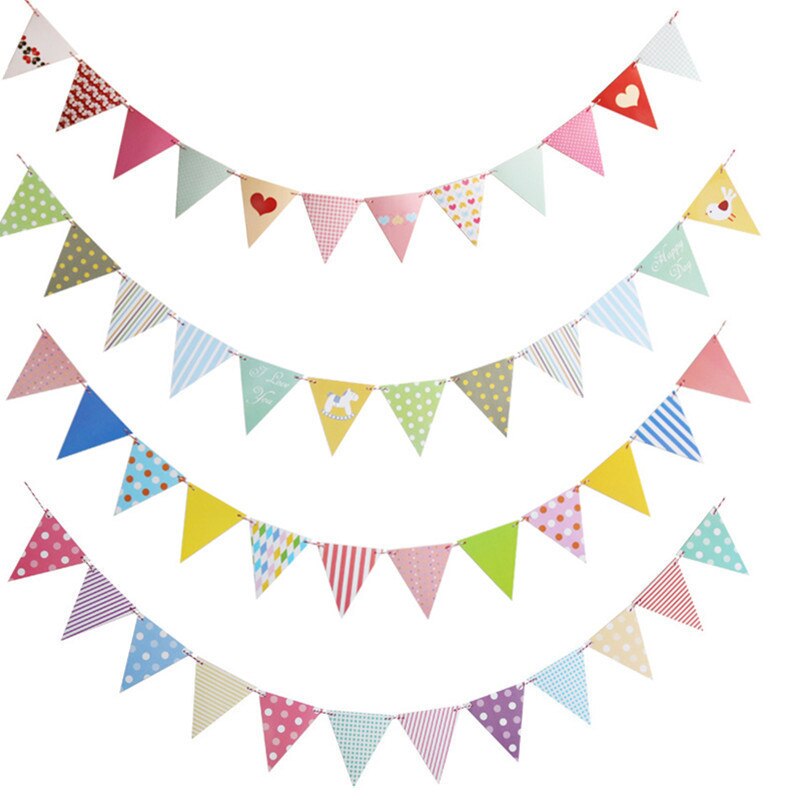 12 Flags 16cm Garlands Birthday Bunting Banners Pe... – Grandado
