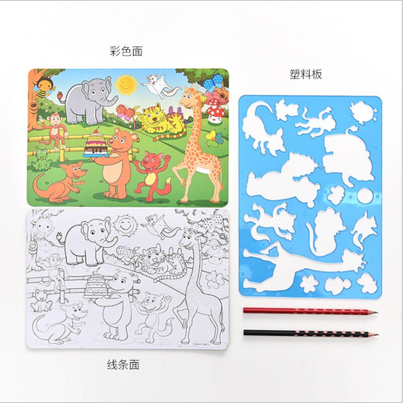 1pc Children Drawing Template Cute Art Plastic Lea... – Grandado